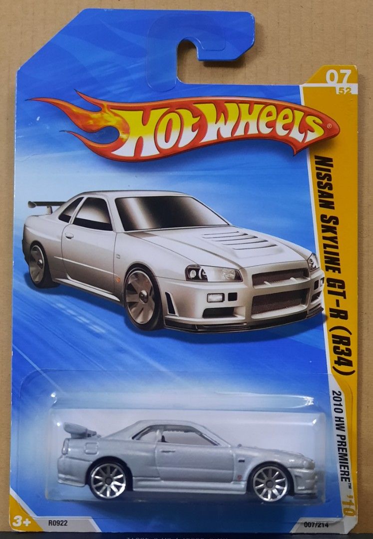 Hot Wheels Nissan Skyline GT-R R34 Silver (2010 HW Premiere), Hobbies ...