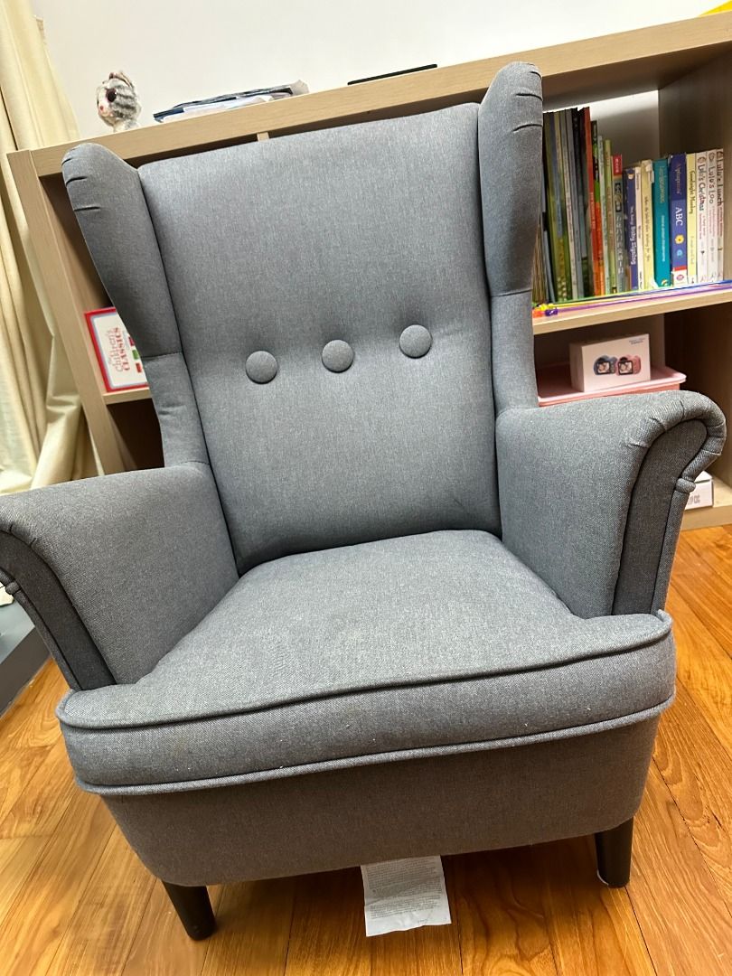 IKEA STRANDMON Children's armchair, Vissle grey, Furniture & Home ...