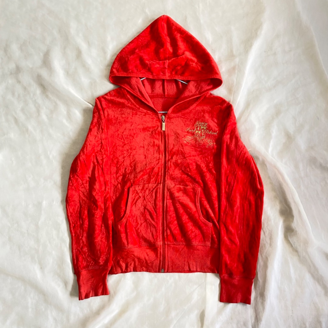 juicy couture red velvet velour y2k jacket, Women's Fashion, Coats ...
