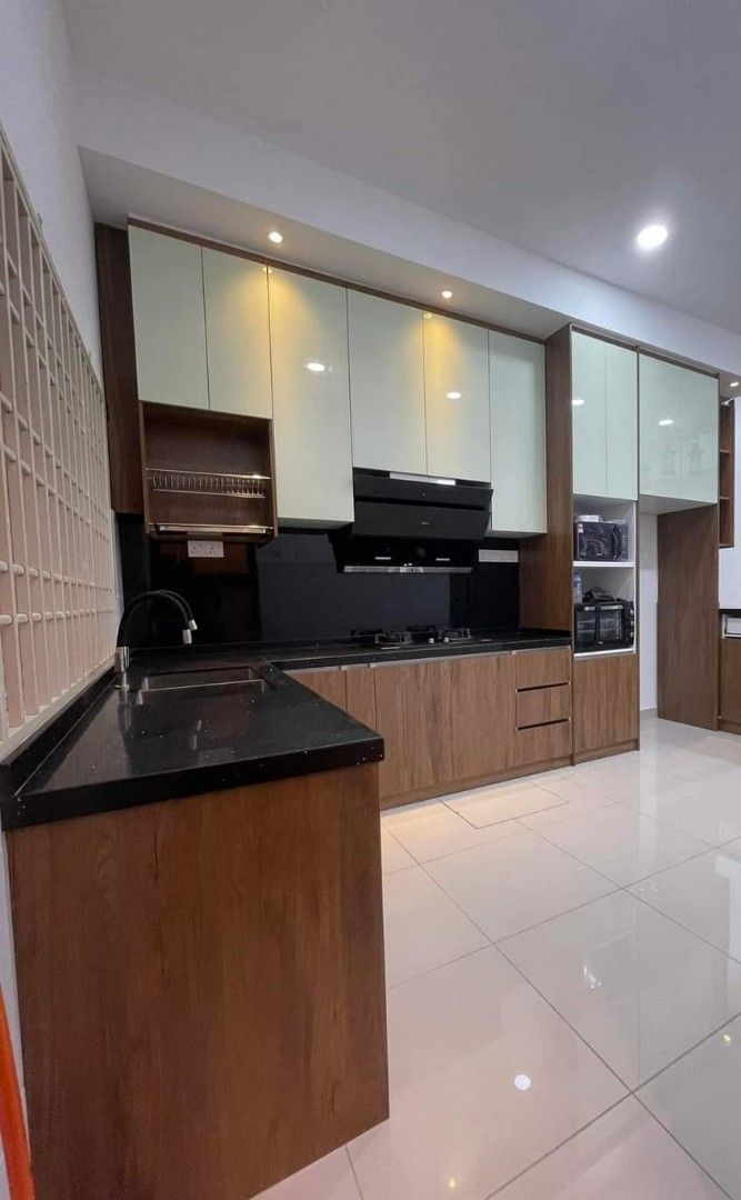 Kabinet Dapur/Kitchen Cabinet/Melamine/ 4G glass/ Quartz Stone Top ...