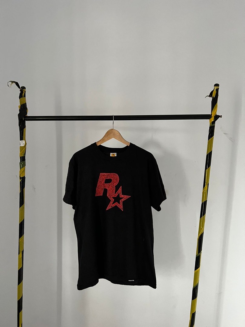 Kaos Logo GTA Tag ROCKSTAR, Fesyen Pria, Pakaian , Atasan di Carousell
