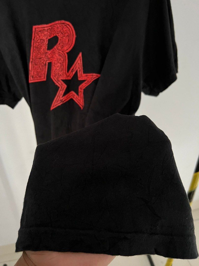 Kaos Logo GTA Tag ROCKSTAR, Fesyen Pria, Pakaian , Atasan di Carousell