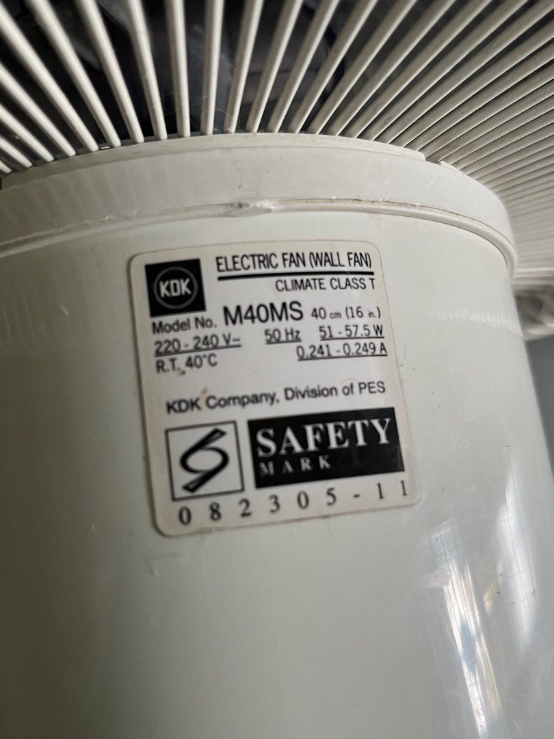 KDK Wall Fan M40MS, Furniture & Home Living, Lighting & Fans, Fans on ...