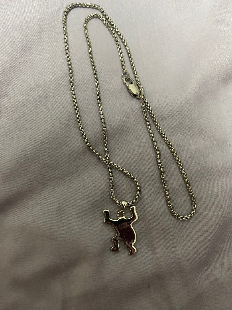 Keith Haring collab metal silver chain necklace, Men's Fashion, Watches ...