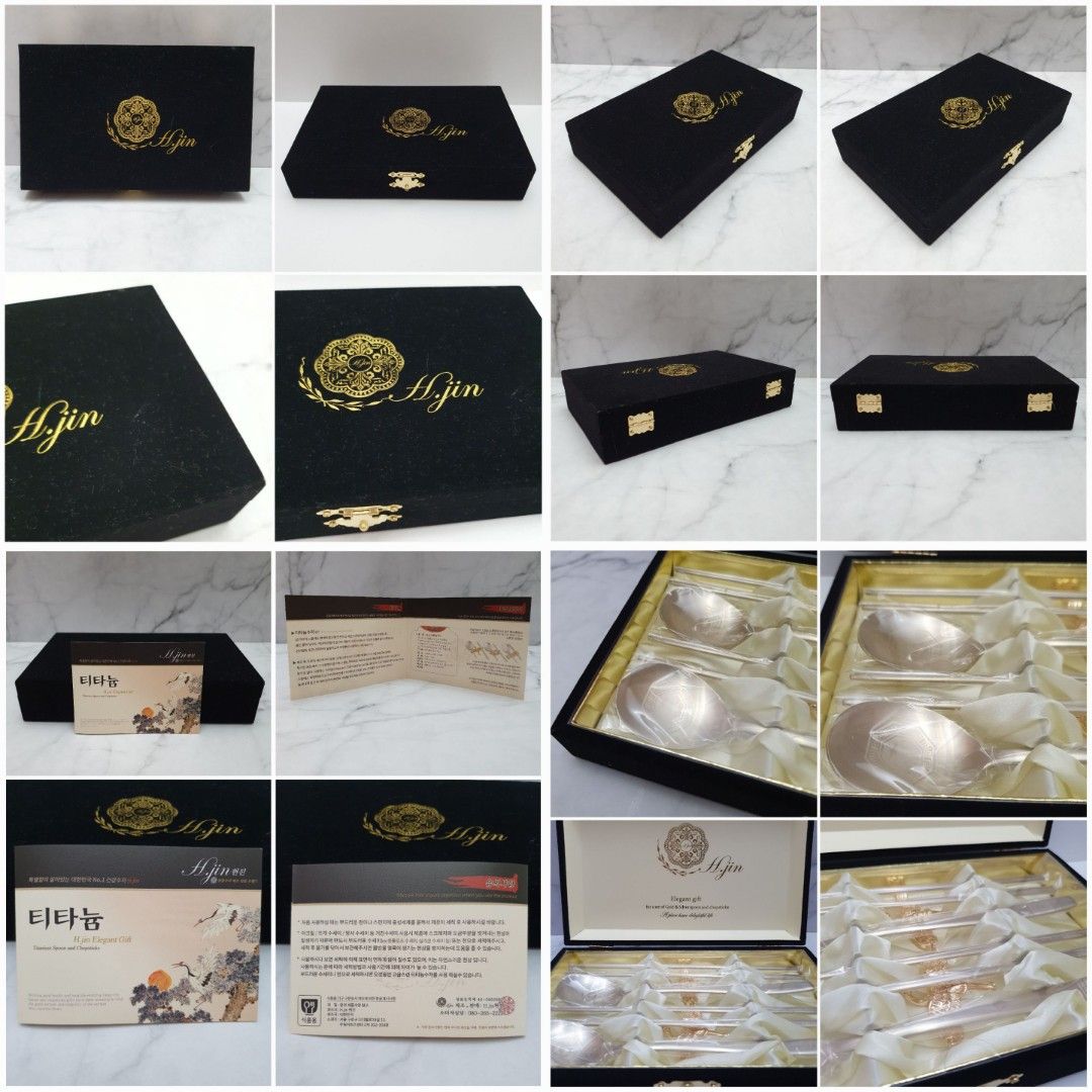 Korean h.jin Elegant Gift Titanium Spoon and Chopsticks - Hadiah Natal, Antik, Pajangan di Carousell
