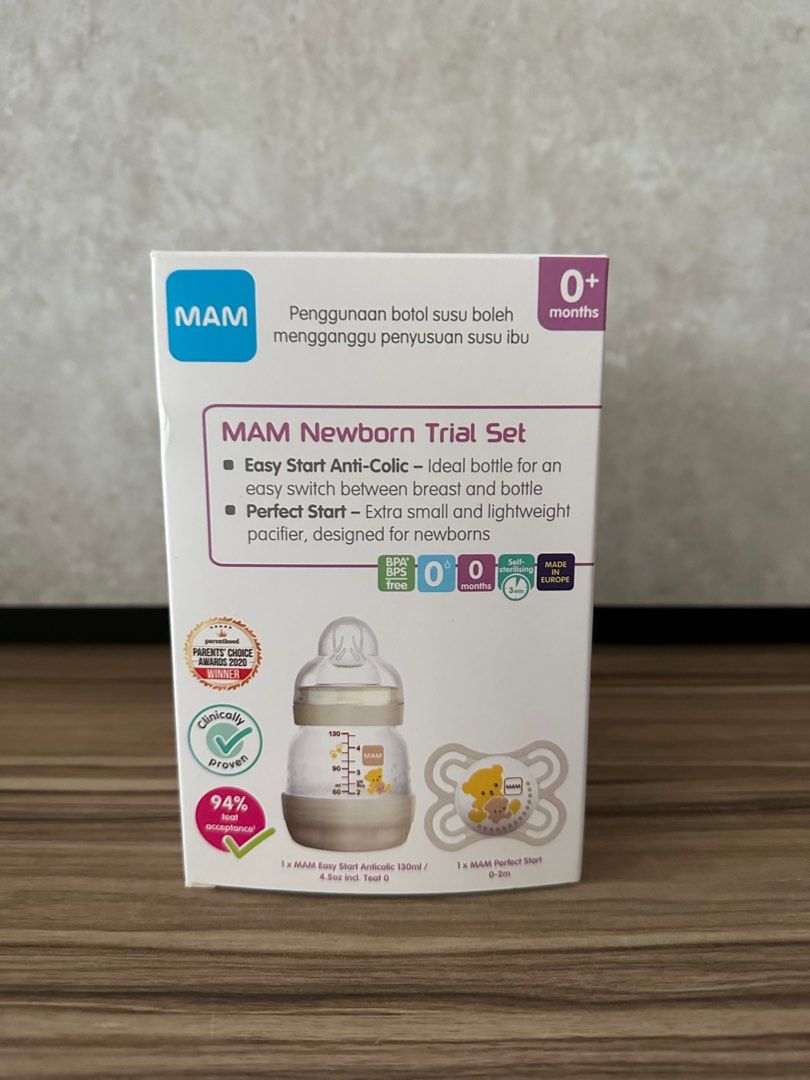 MAM newborn milk bottle and pacifier set, Babies & Kids, Nursing ...