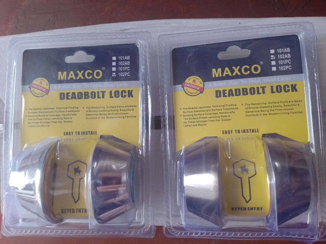 Maxco DEADBOLT LOCK, Furniture & Home Living, Home Improvement ...