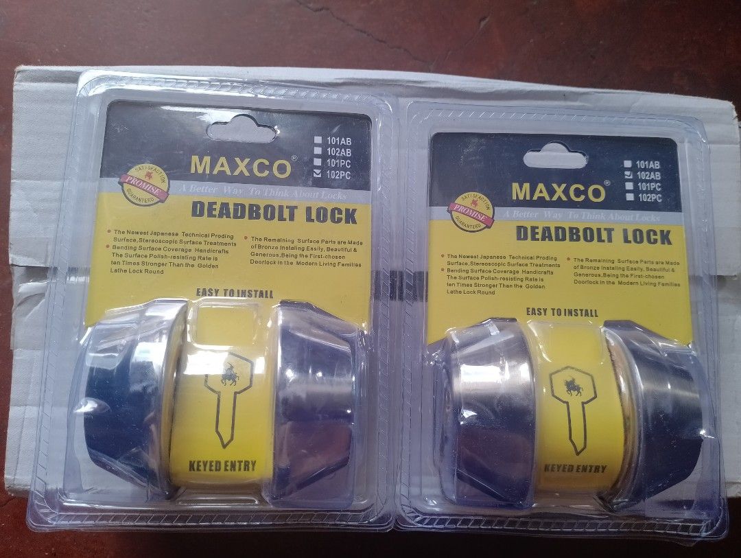 Maxco DEADBOLT LOCK, Furniture & Home Living, Home Improvement ...