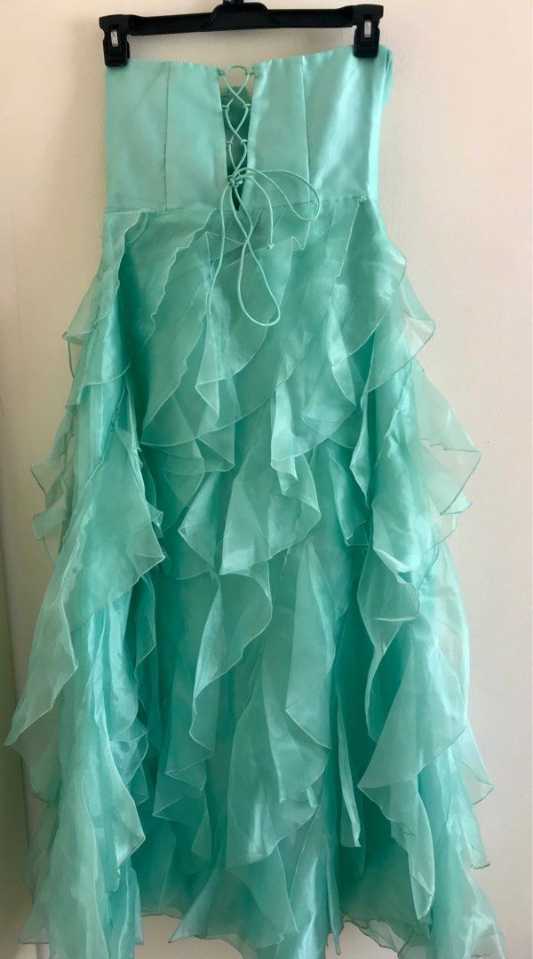 Mint Green Raffles Gown, Women's Fashion, Dresses & Sets, Evening ...
