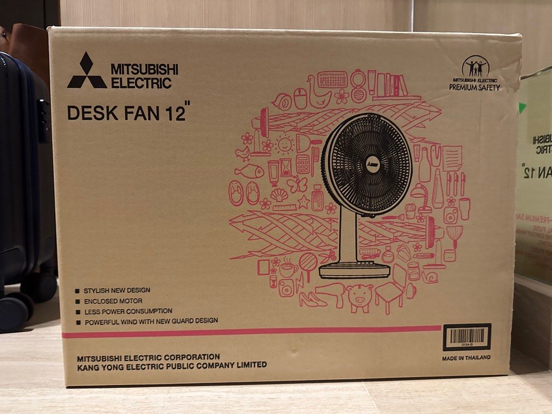 Mitsubishi 12” Desk Fan - Classy Grey, Furniture & Home Living ...