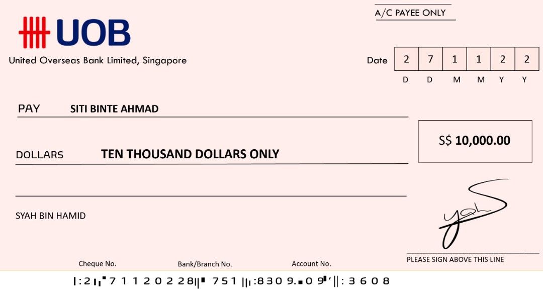 Mock Cheques Hantaran, Hobbies & Toys, Stationery & Craft, Occasions ...