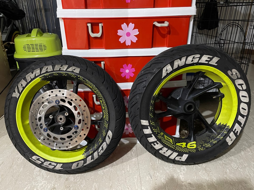 Nmax V1 155 Stock Rims, Motorcycles, Motorcycle Accessories on Carousell