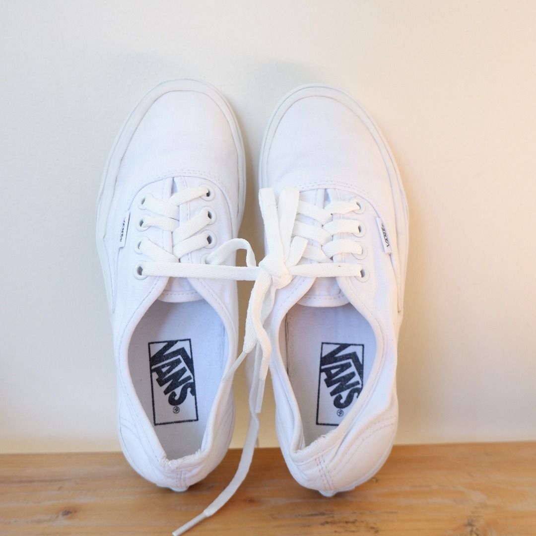 Vans White 508731 Lace Up Low Top Canvass Sneaker Shoes Original ...