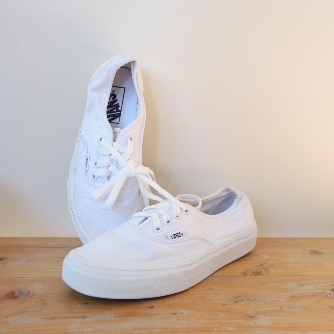 Vans White 508731 Lace Up Low Top Canvass Sneaker Shoes Original ...