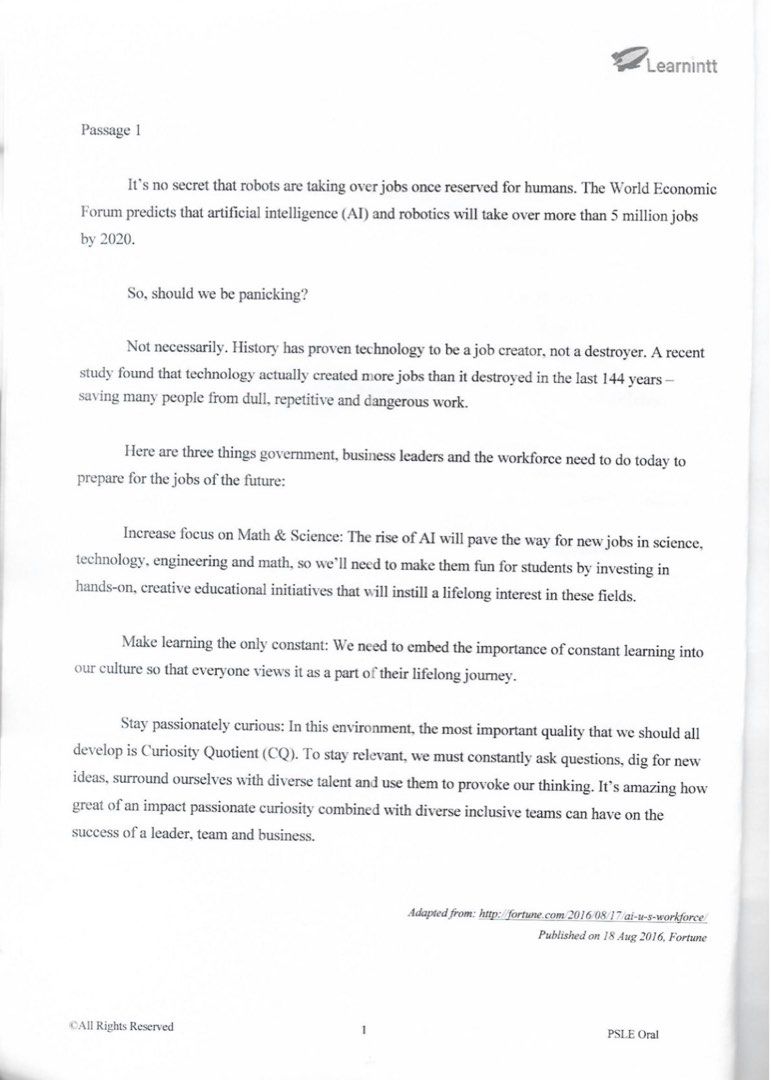 P6 PSLE ORAL ENGLISH (Softcopy) Primary 6, Hobbies & Toys, Books ...