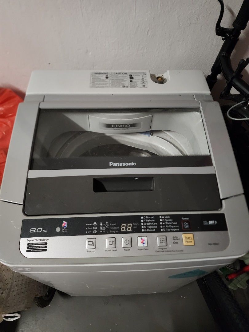 Panasonic Washing Machine 8KG top load, TV & Home Appliances, Washing ...