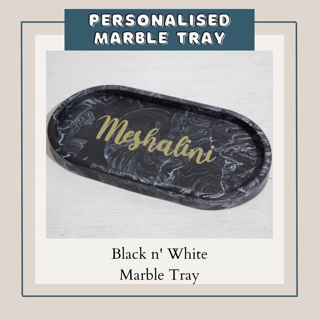 Personalised jesmonite tray and coaster, Furniture & Home Living, Home ...