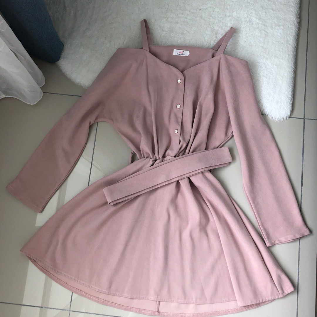 Pink dress by Mii design by Korea, Women's Fashion, Dresses & Sets ...