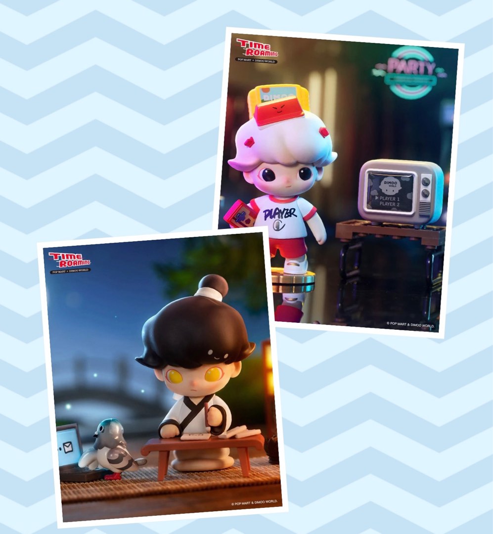 Popmart Dimoo Time Roaming Video Game Boy & Messenger Pigeon, Hobbies ...