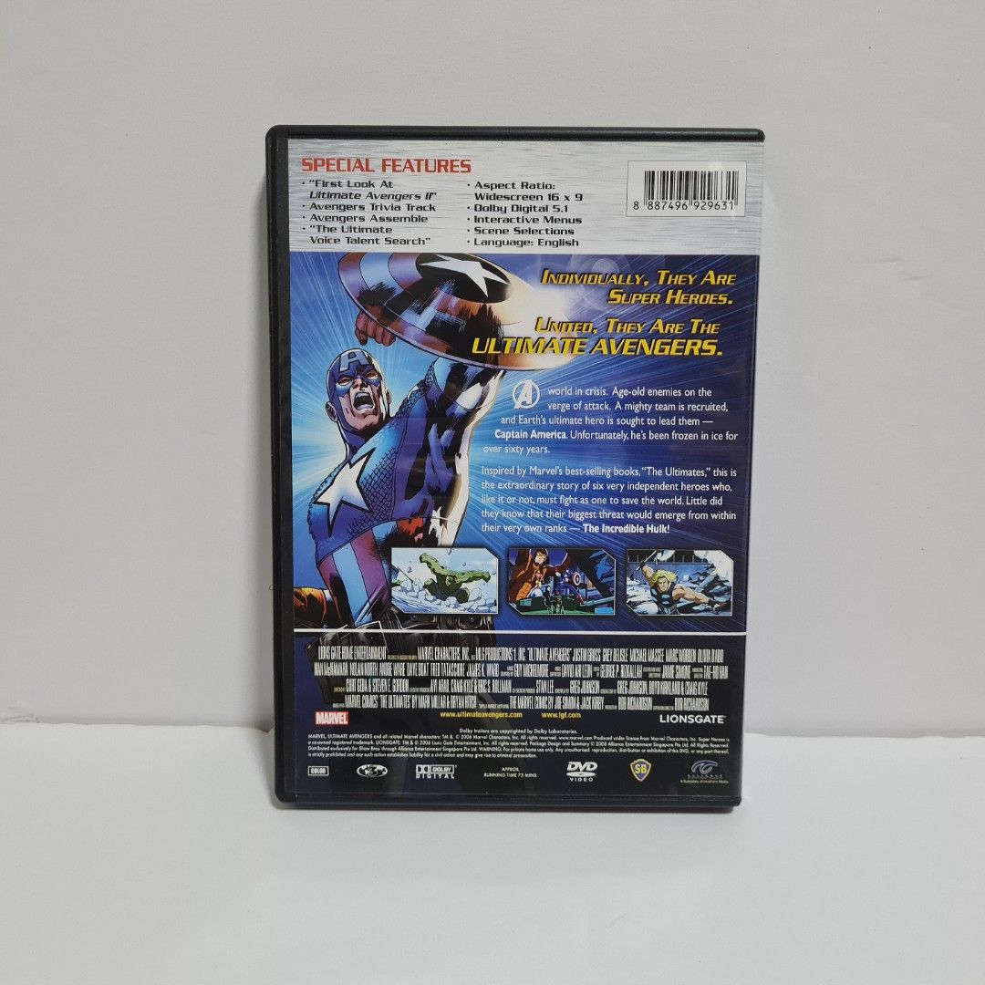 [Pre-Owned] Marvel Animated Ultimate Avengers The Movie DVD, Hobbies ...