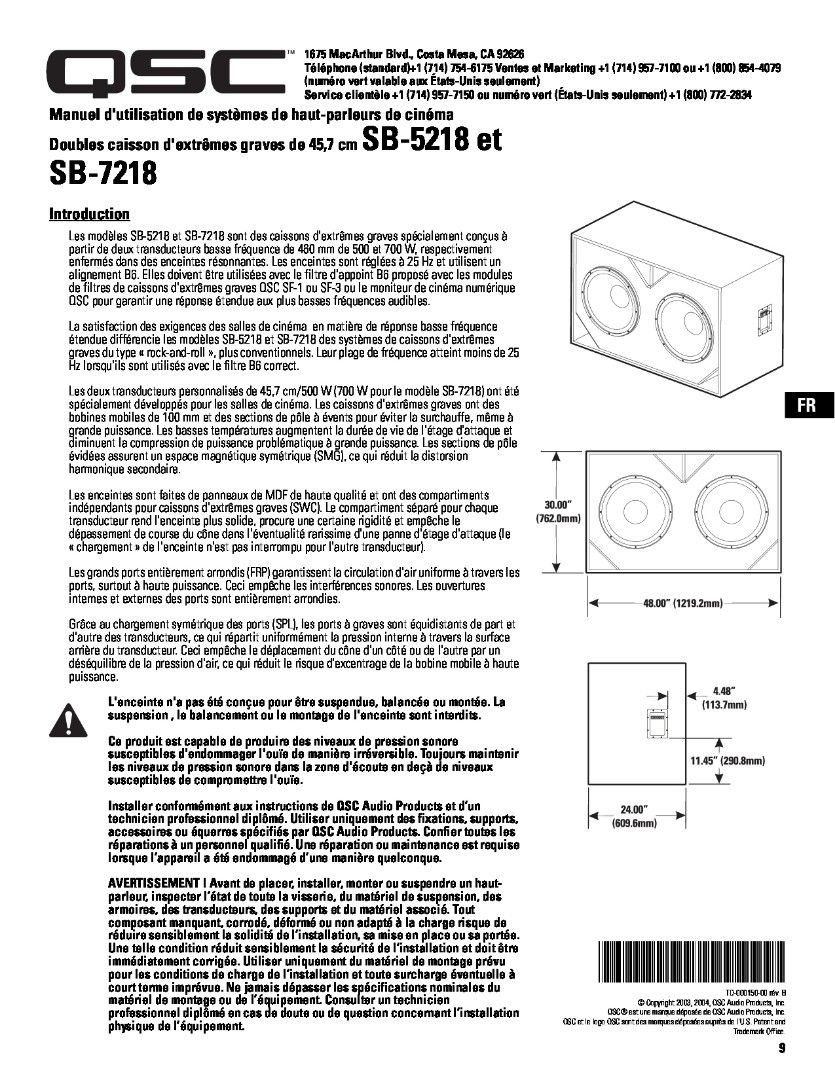 QSC 18" Subwoofer 18-inch Dual Cinema Subwoofer, 700W, 音響器材, 其他音響配件及設備 ...