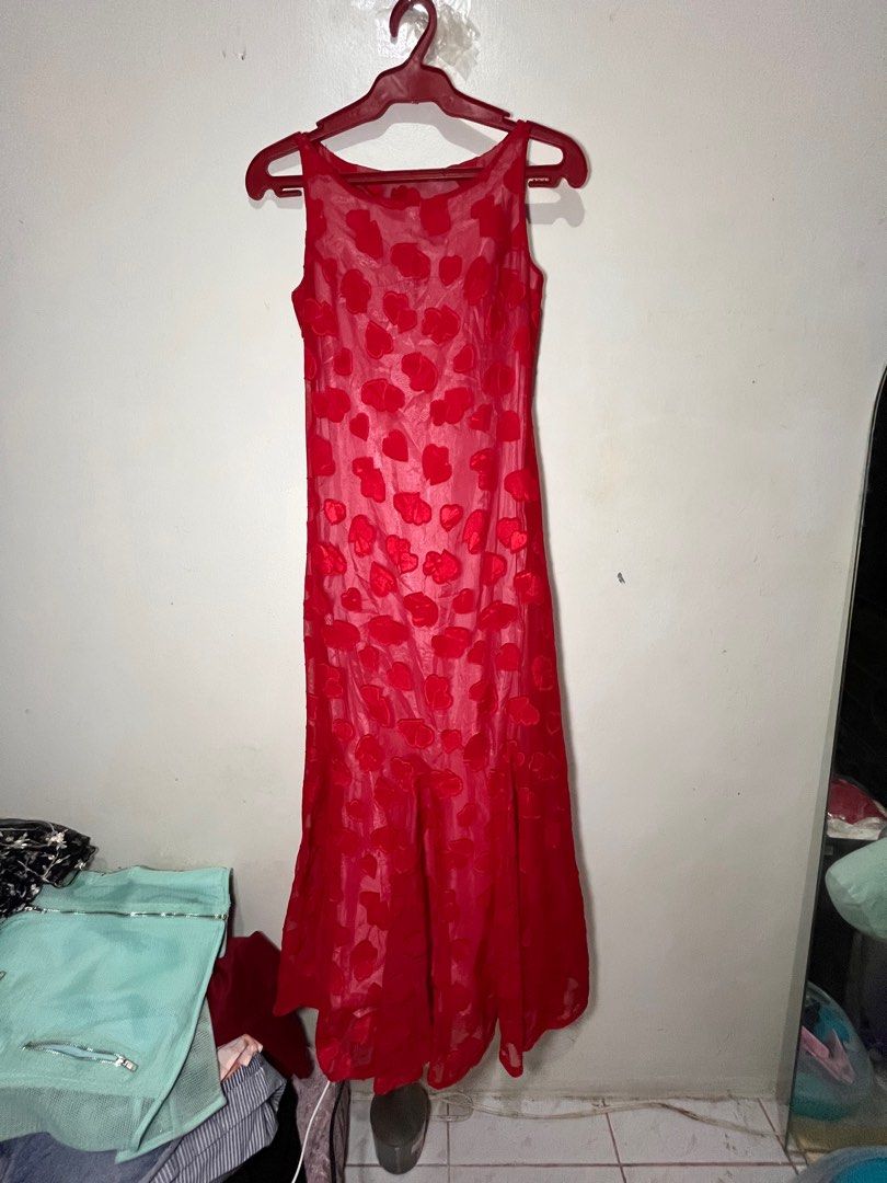 Romantic Red Heart Dress, Women's Fashion, Dresses & Sets, Evening ...