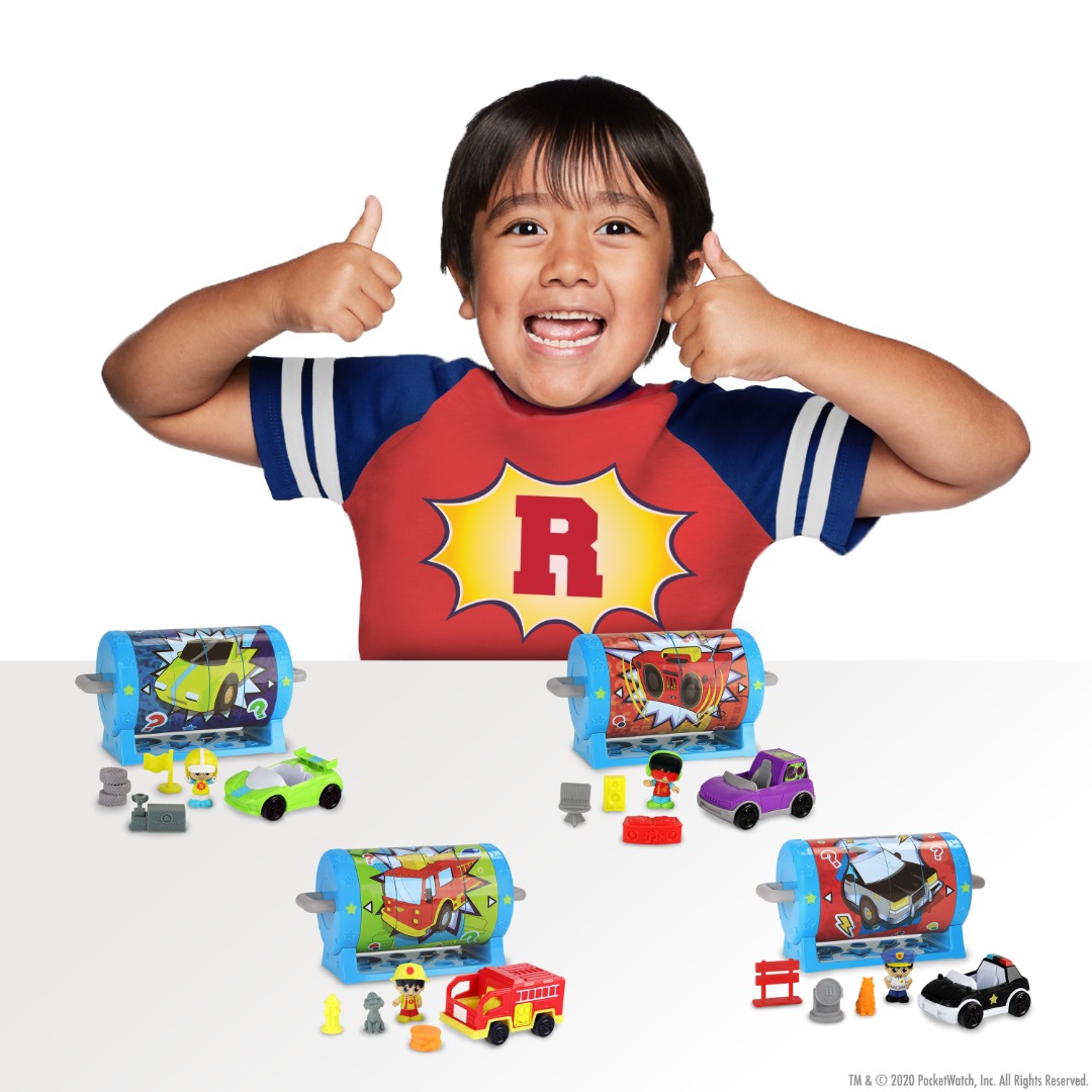 Ryan's Mystery Playdate Puzzle Box, Police Ryan Figure, Vehicle, and ...