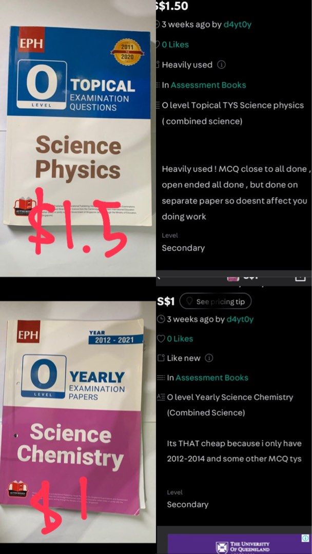 SEC 4 O LVL SCI CHEM/ PHY RESOURCES, Hobbies & Toys, Books & Magazines, Assessment Books on ...