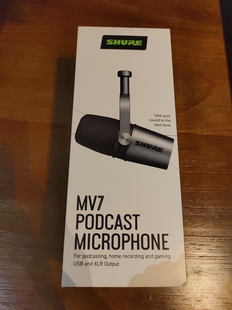 Shure MV7 Podcast microphone and OnStage Boom Arm, Audio, Microphones ...