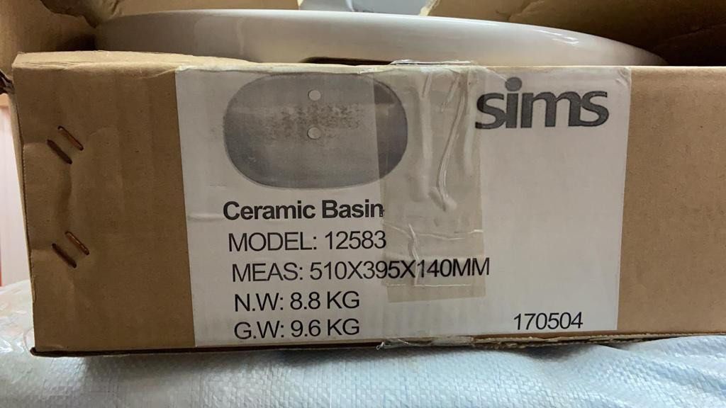 Sims Ceramic Wash Basin, Furniture & Home Living, Bathroom & Kitchen ...