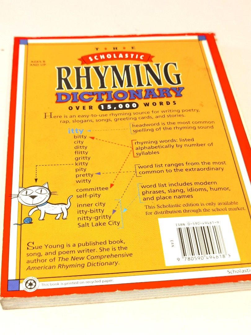 The Scholastic Rhyming Dictionary Over 15000 Words Children Language ...