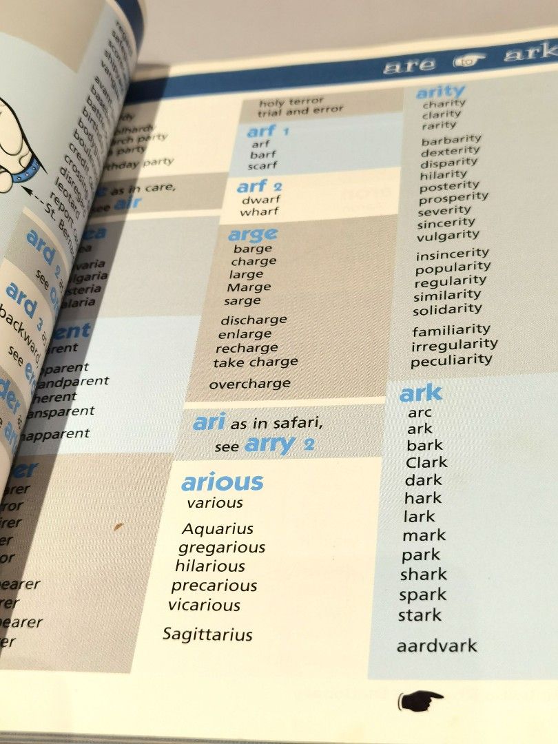 The Scholastic Rhyming Dictionary Over 15000 Words Children Language ...