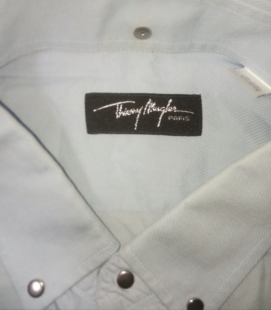 THIERRY MUGLER ASYMMETRIC POCKET SNAP BUTTON L/S SHIRT, Men's Fashion ...