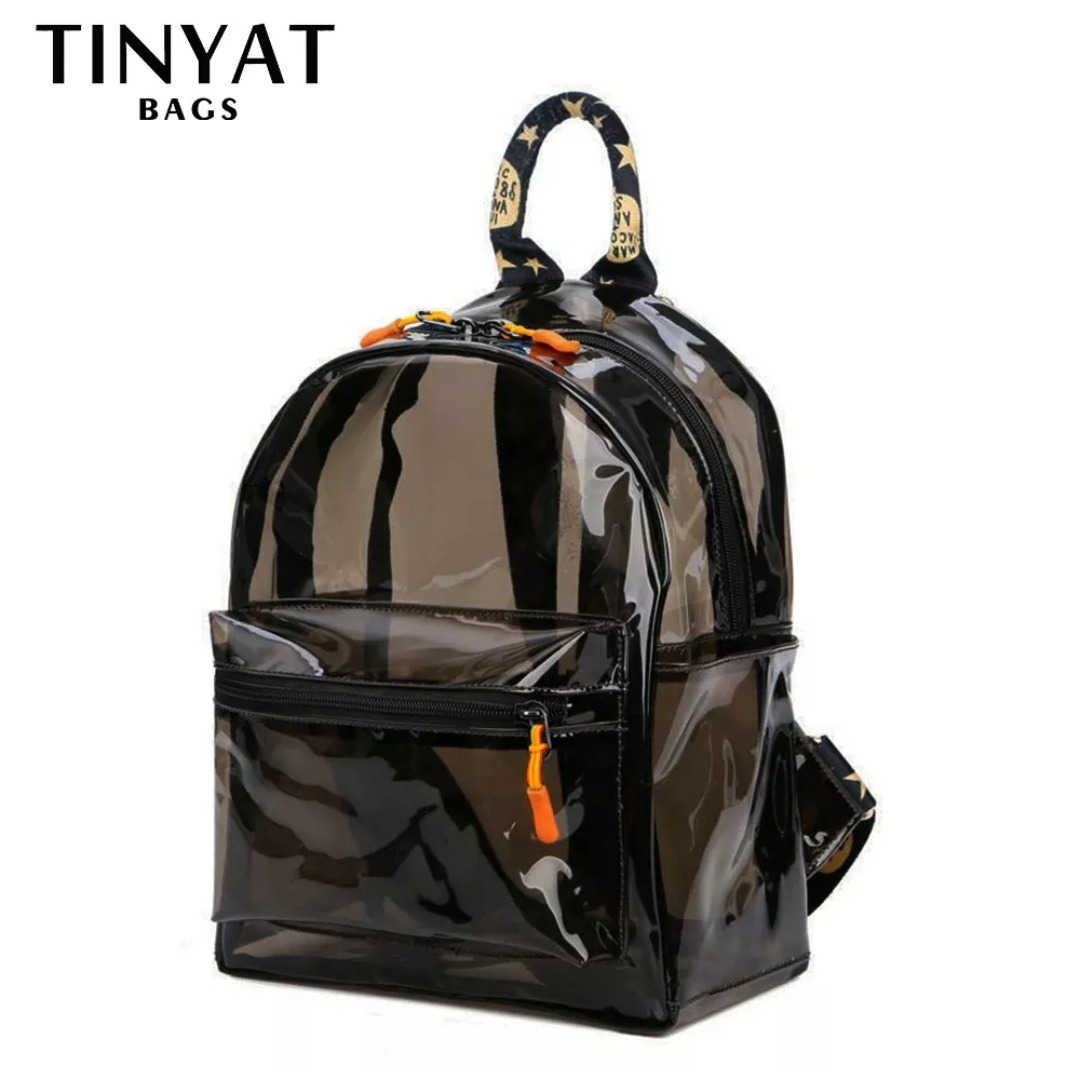 TINYAT Mini Clear Waterproof TransparentBackpack, Women's Fashion, Bags ...