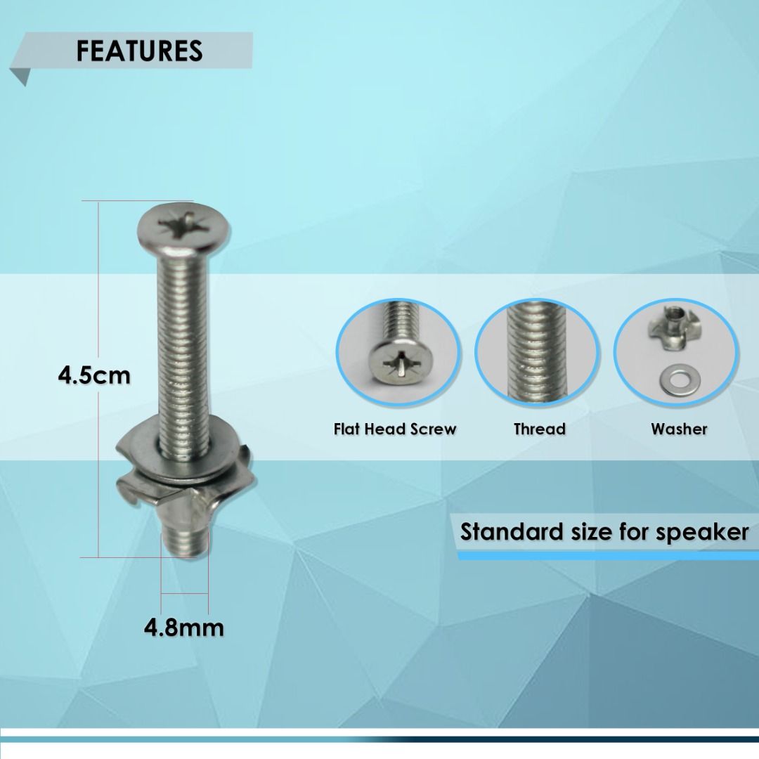 T-NUT/ TNUT/ T NUT FLAT HEAD SCREW TYPE with WASHER, 4.8x4.5cm SPEAKER ...