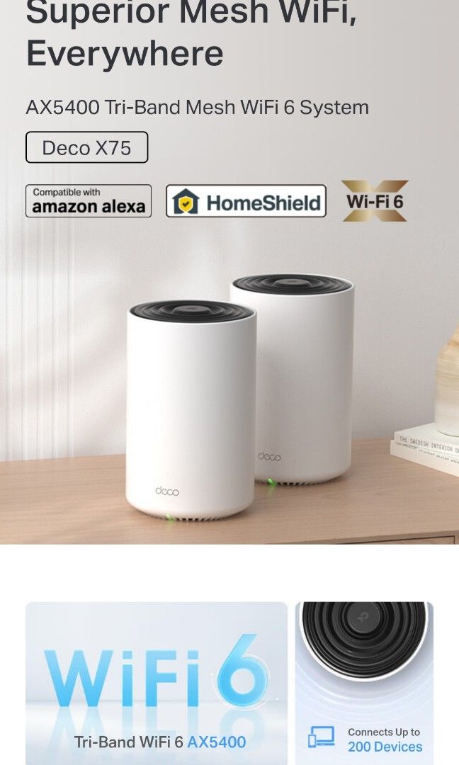 Tp link Deco X75 2 Units ( Tri band ) AX5400, Computers & Tech, Parts ...
