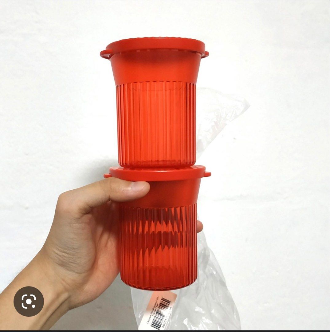 Tupperware elegant small round transparent chilli, Furniture & Home ...