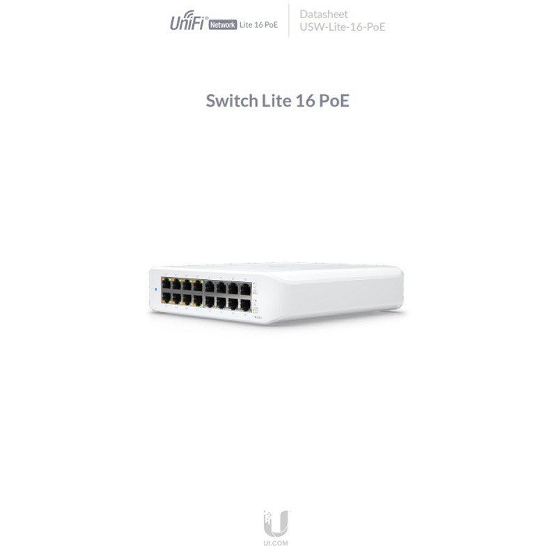 16 Port Ubiquiti UniFi 16 PoE Switch with 16 Gigabit Ethernet Ports ...