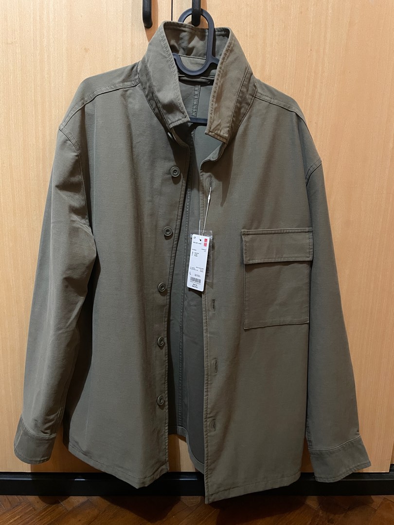 Uniqlo Over Shirt Jacket Overshirt Work Chore Jacket Olive Green L, Men ...
