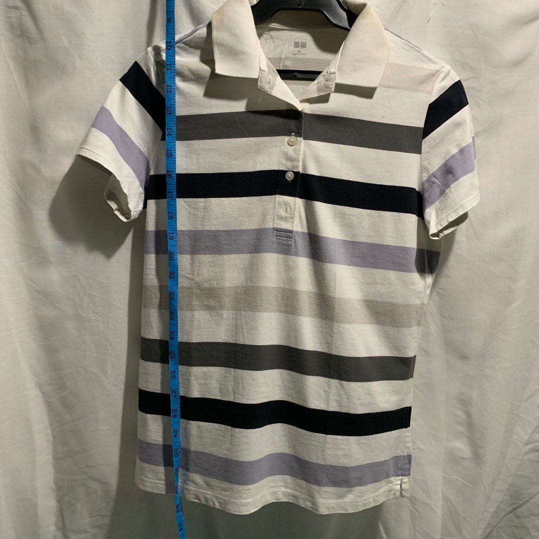Uniqlo polo shit with discoloration:((, Women's Fashion, Tops, Blouses ...