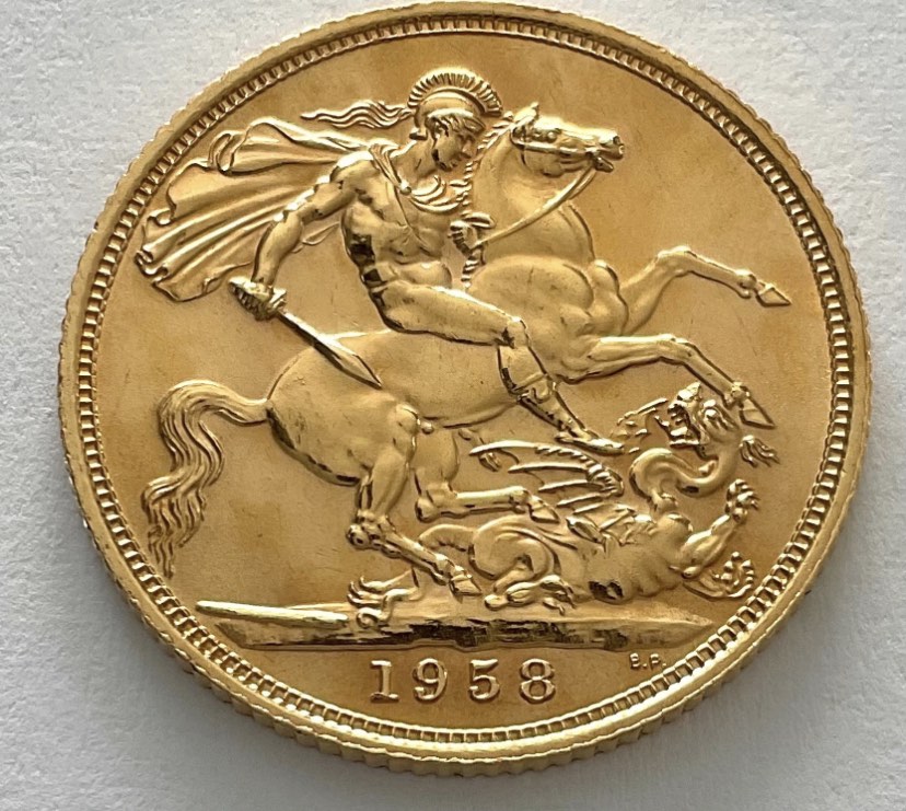 United Kingdom. Gold Sovereign coin 1958 - Elizabeth II, Hobbies & Toys ...