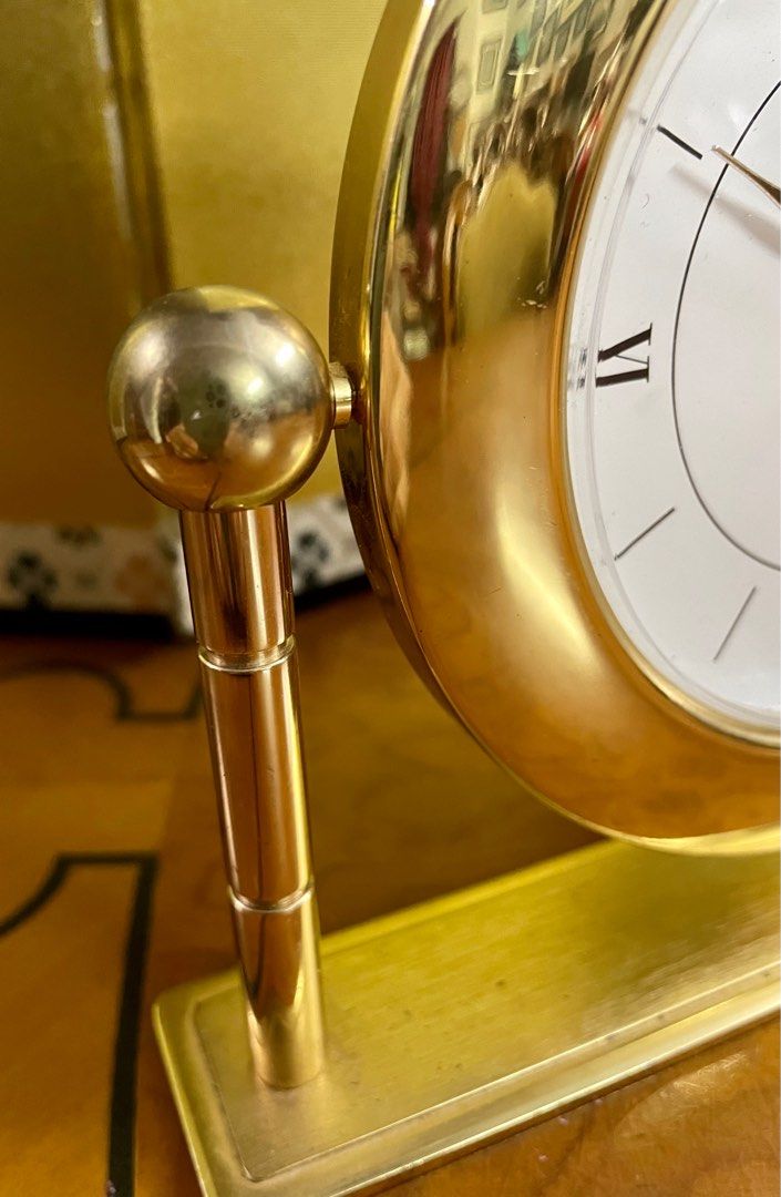 Vintage English " ELITE " Brass Classical Table Clock Quartz 18 ...