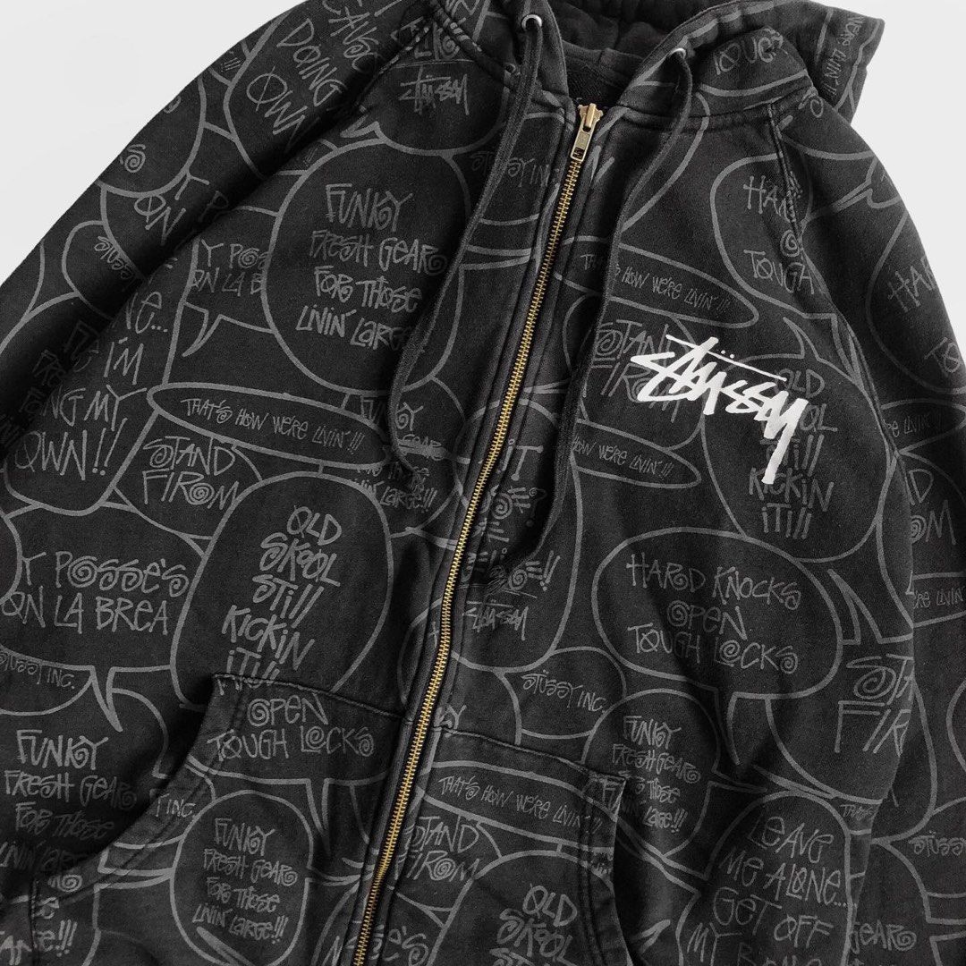 Vintage Stussy AOP, Men's Fashion, Tops & Sets, Hoodies on Carousell
