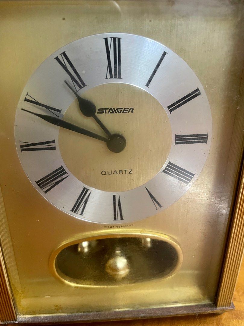 Vintage West Germany " STAIGER " Brass Carriage Clock with Pendulum 10 ...