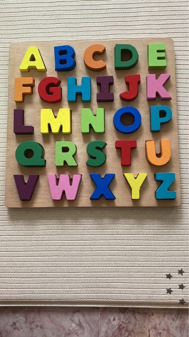 Wooden ABC Alphabet Colourful Puzzle, Hobbies & Toys, Toys & Games on ...
