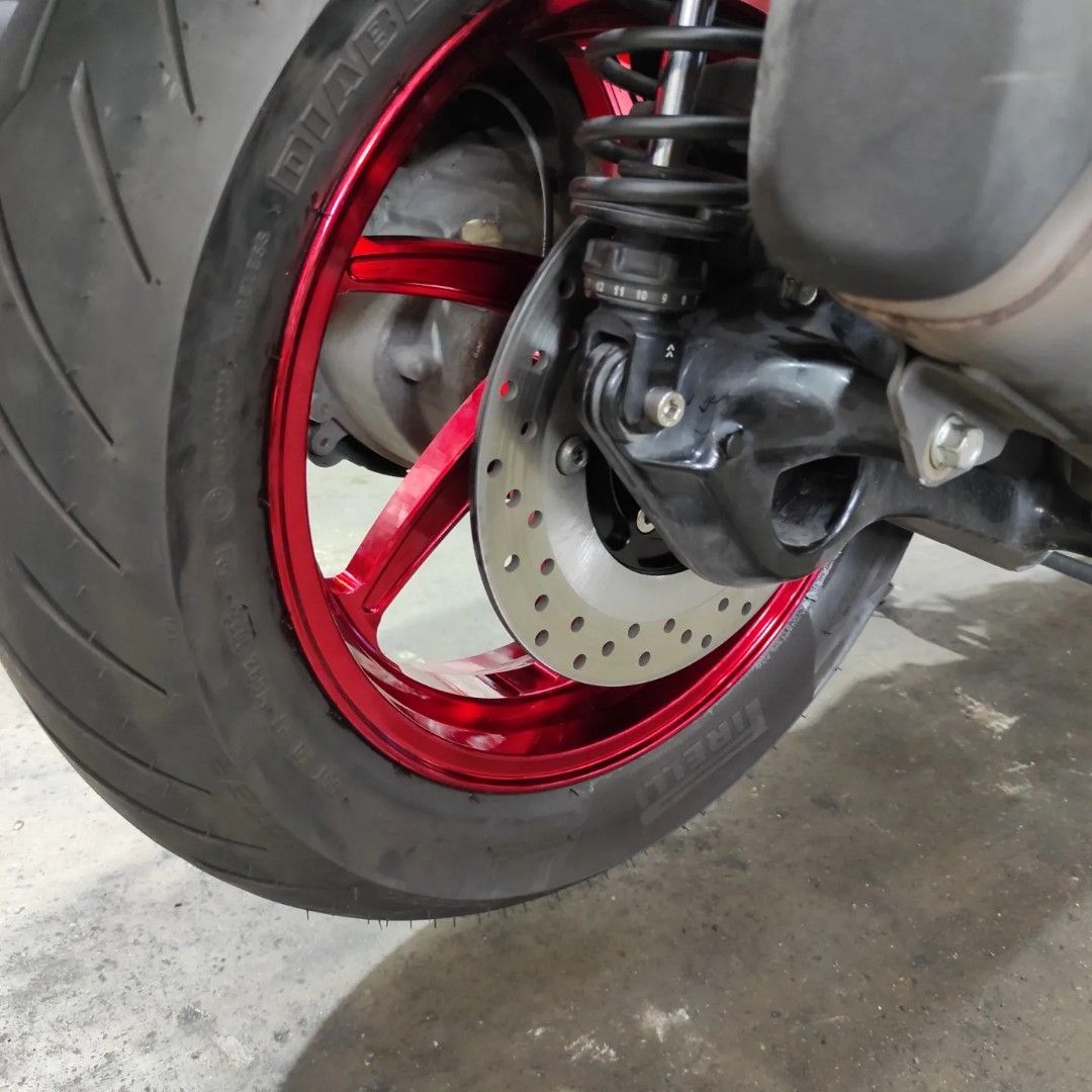 XMAX CNC ALUMINIUM AFTERMARKET RED RIMS, Motorcycles, Motorcycle ...
