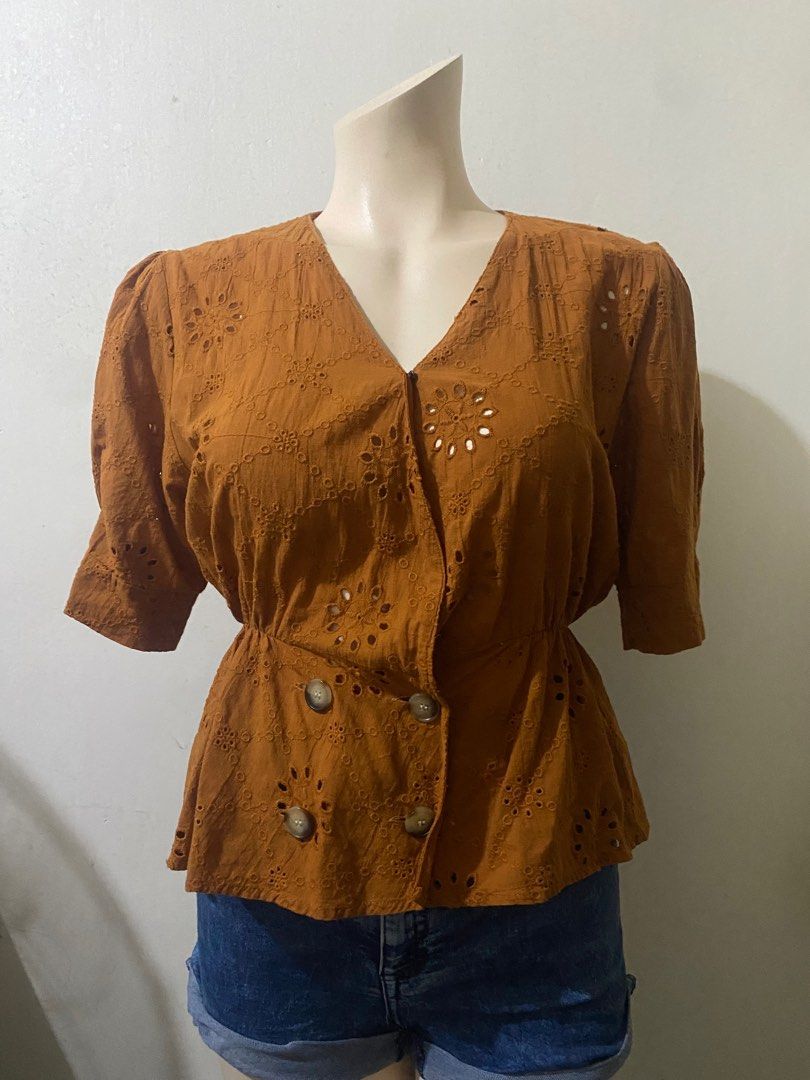 Zara ins / rust top, Women's Fashion, Tops, Others Tops on Carousell