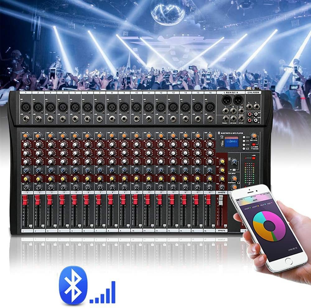 16 Channel Audio Mixer, Soundboard Mixing Console Sound Mixer DJ Sound ...