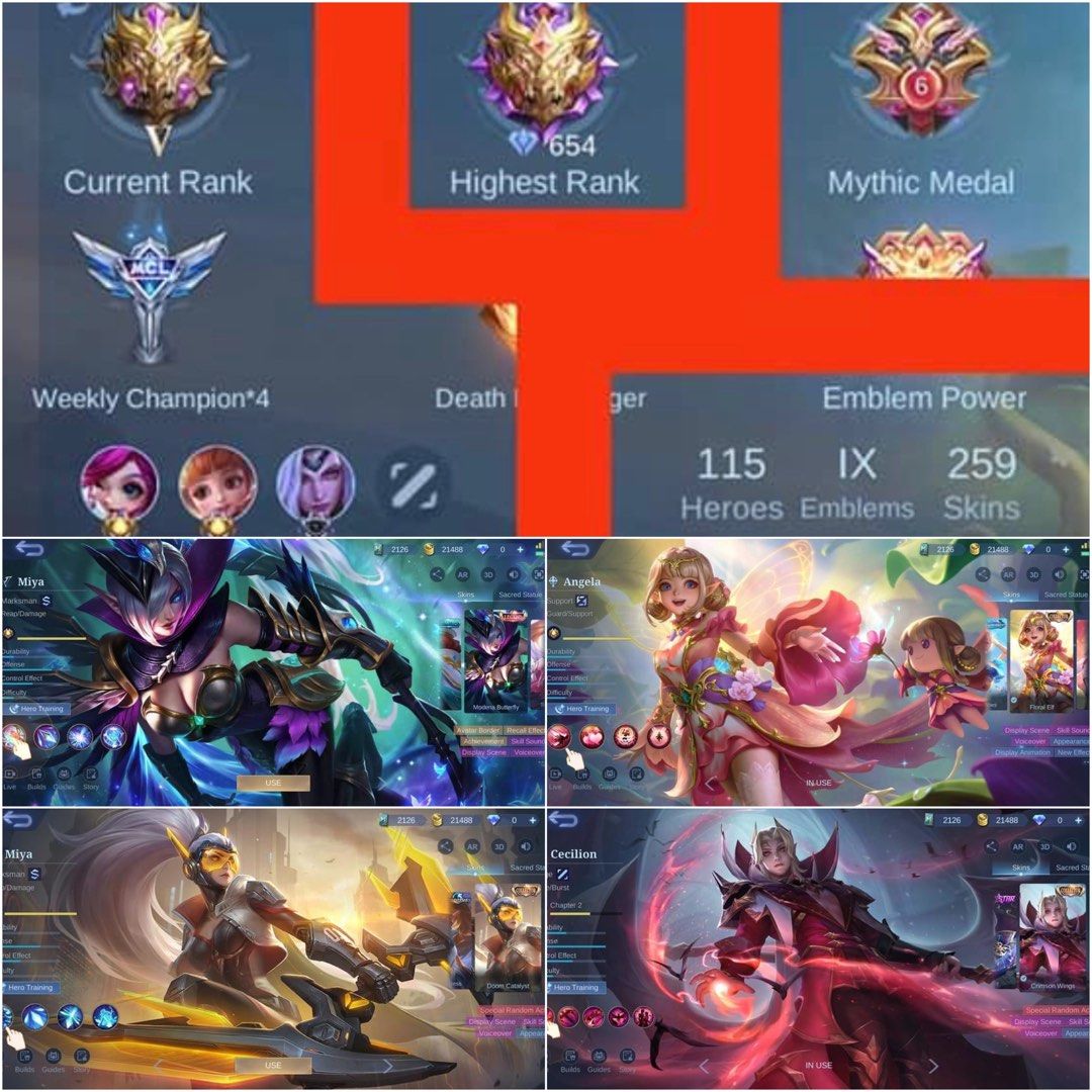 259 SKINS,3 COLLECTOR+LAYLA ASPIRANTS+KAGURA EXORCISTS+EPIC RECALL ...