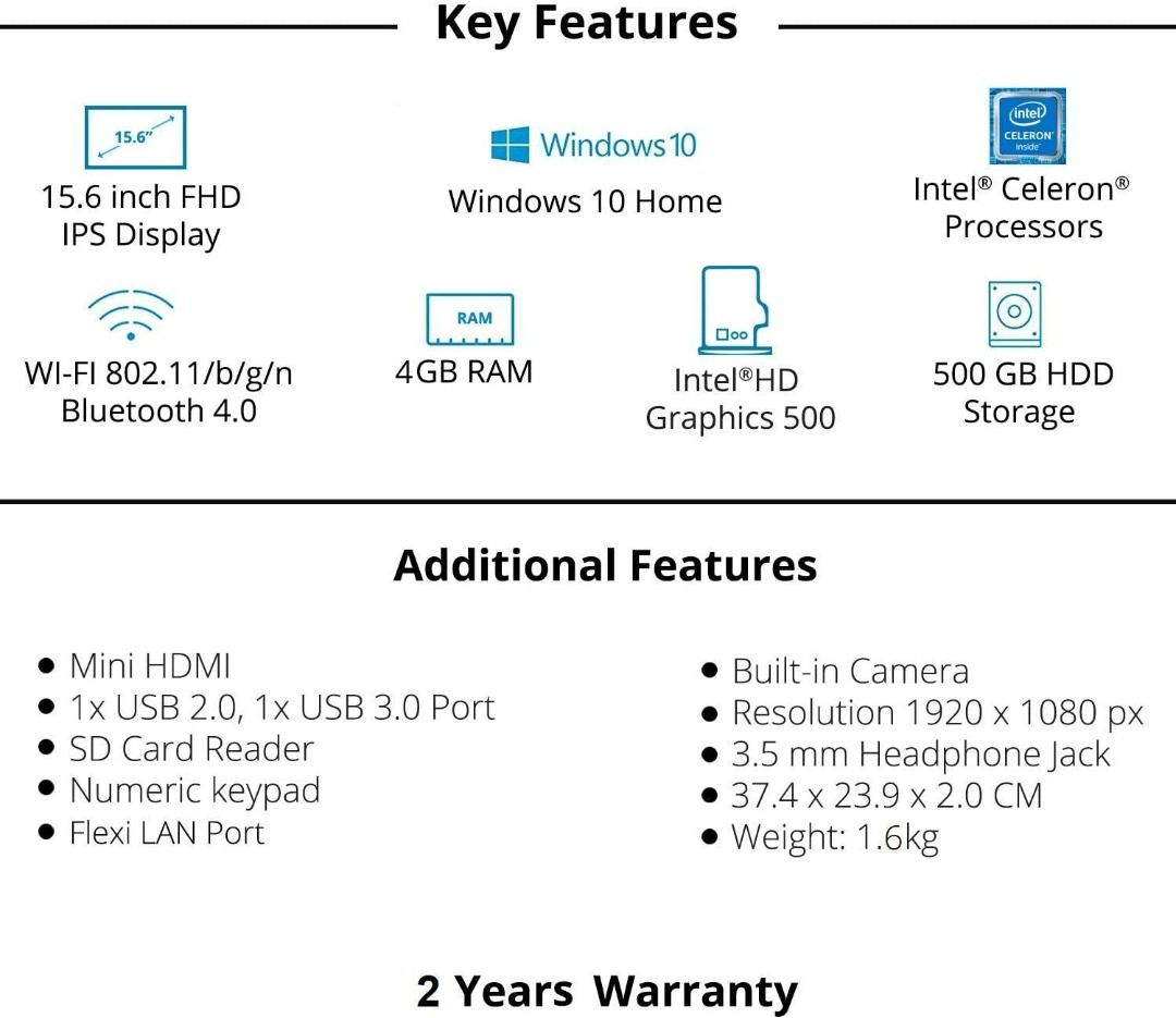 2909) i-Life ZED AIR Plus Laptop, 15.6" FHD Display, Intel® Celeron/6GB ...